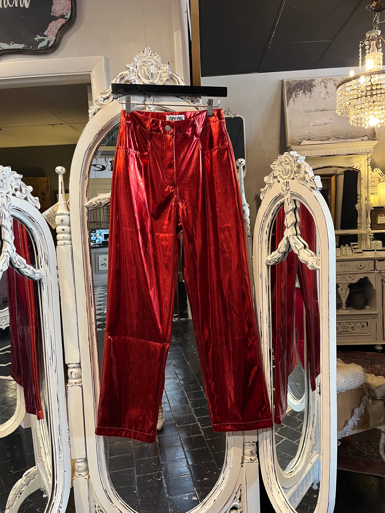 Red Shiny Leather Pants – Antigone's